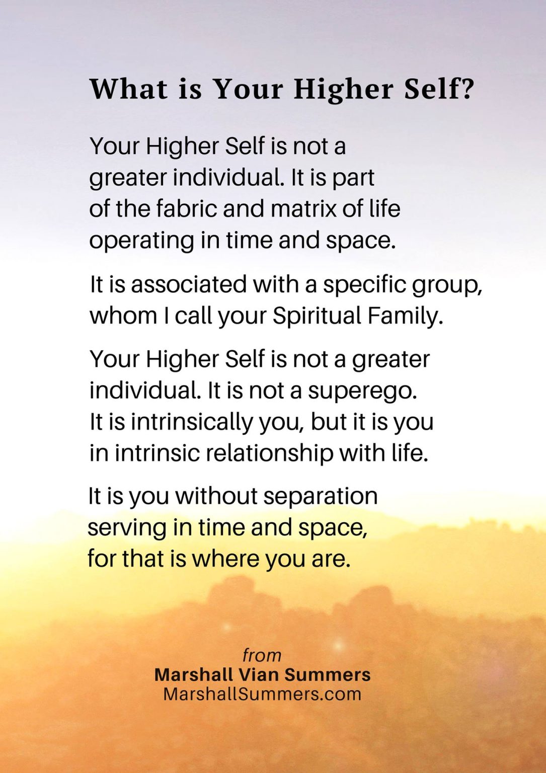 What is Your Higher Self? - Marshall Vian Summers
