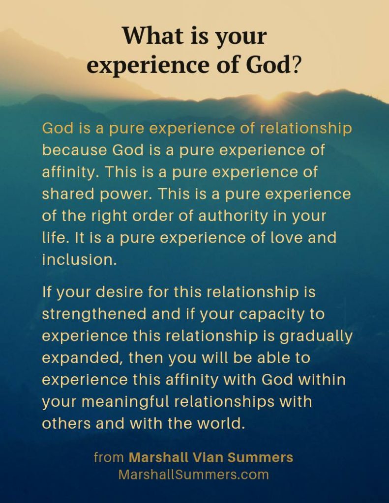 God is a Pure Experience of Relationship - Marshall Vian Summers