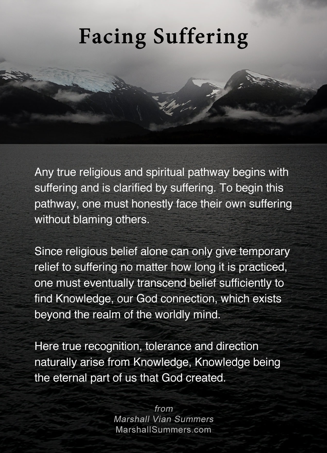 Facing Suffering - Marshall Vian Summers